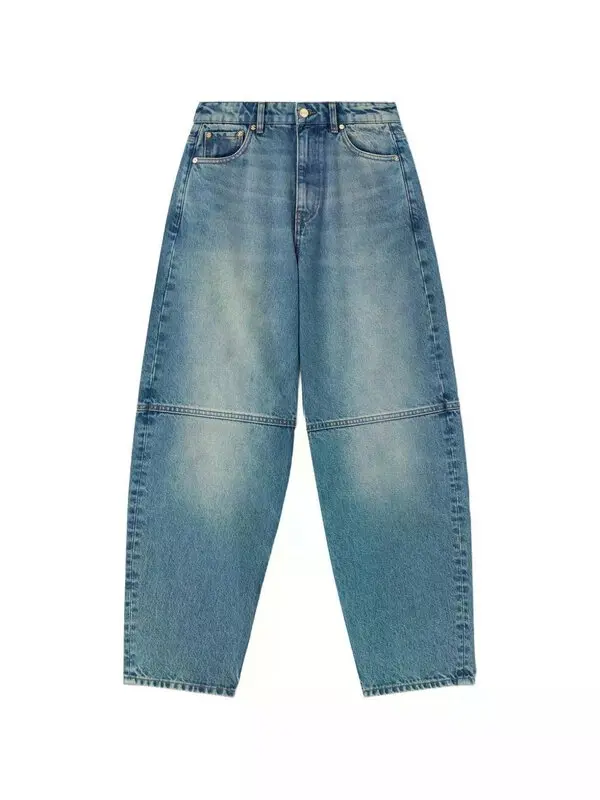 GANNI Stary Barrel-leg Panelled Jeans - Blue