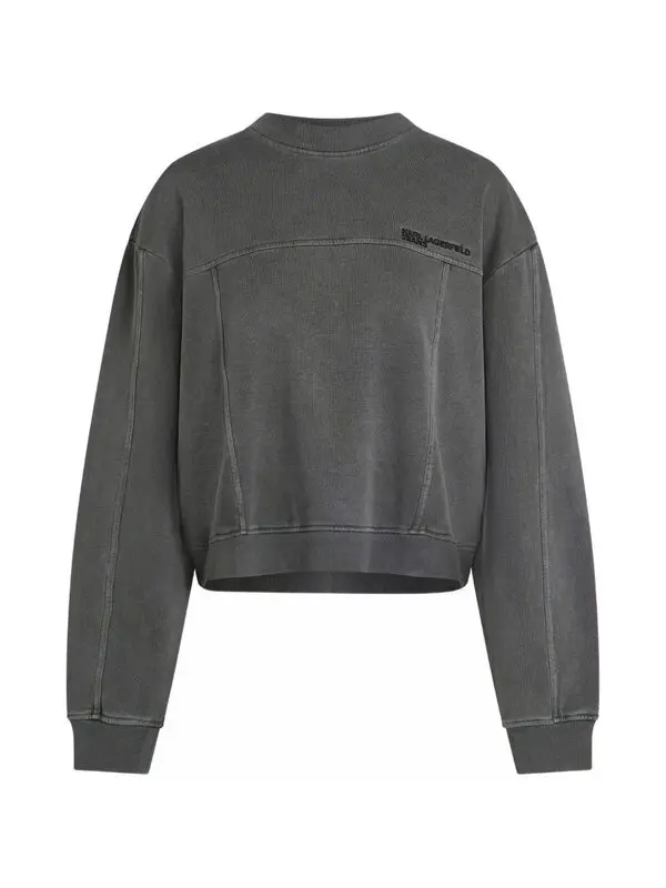 Karl Lagerfeld Boxy Washed Crewneck Sweatshirt