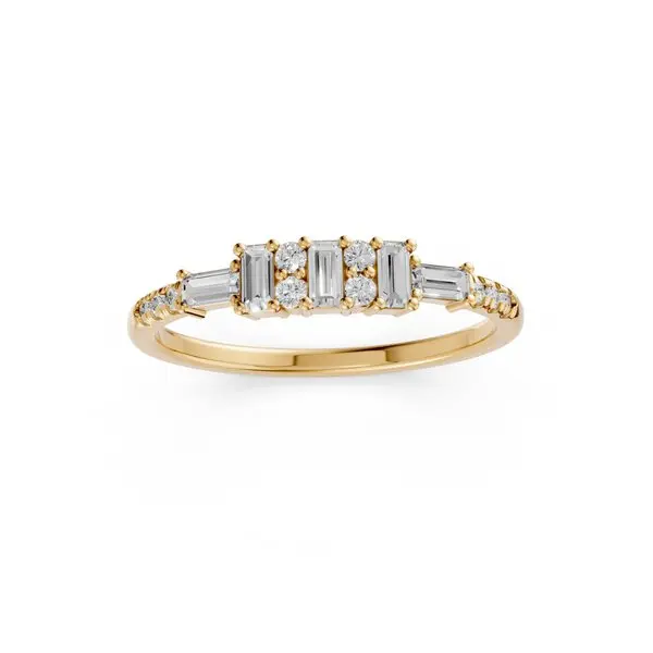 AYA FINE JEWELRY 14k Gold Baguette & Round Lab Grown Diamond Ring - Yellow
