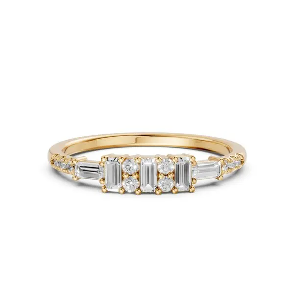 AYA FINE JEWELRY 14k Gold Baguette & Round Lab Grown Diamond Ring - Yellow