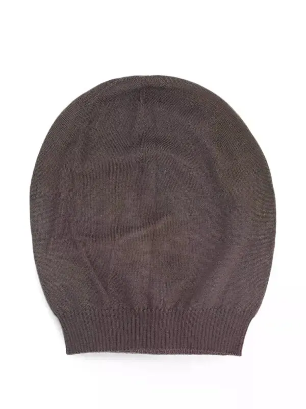 Rick Owens Fine-knit Ribbed-trim Beanie Hat