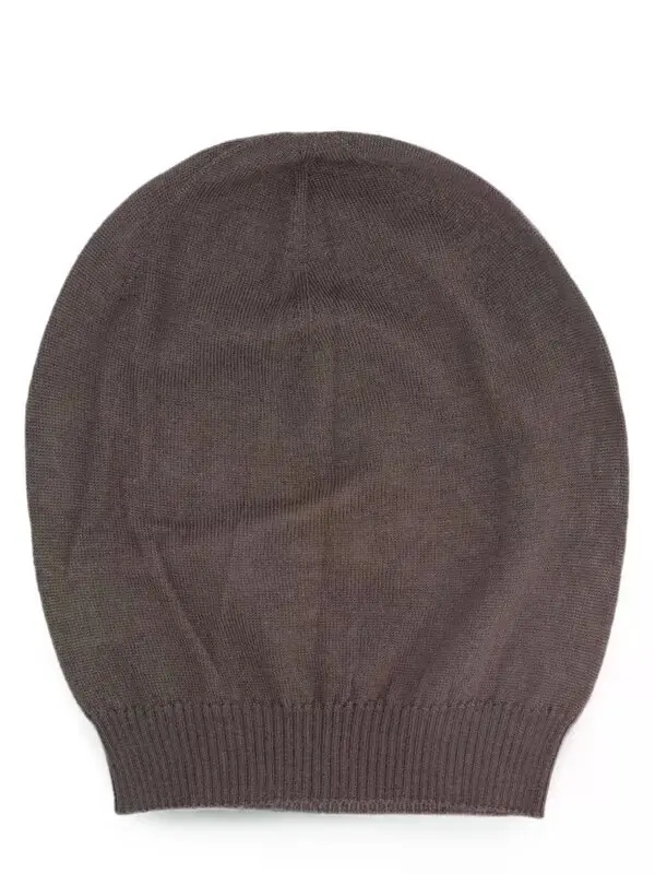 Rick Owens Fine-knit Ribbed-trim Beanie Hat