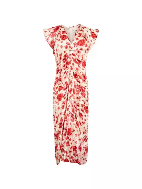 Isabel Marant Étoile Floral-print Ruched Dress - Neutrals