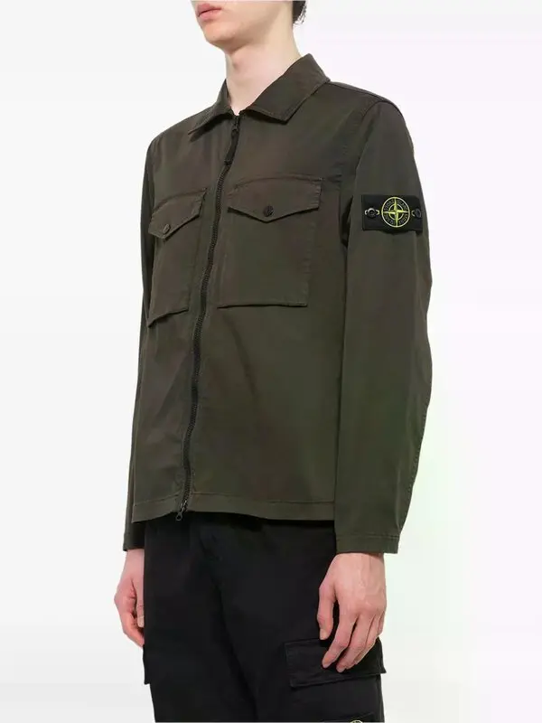 Stone Island Stretch Organic Cotton Satin Shirt
