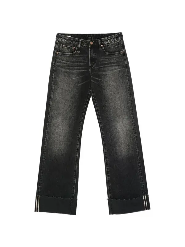 R13 Effie Cuffed Jeans In Faded Wash - Black