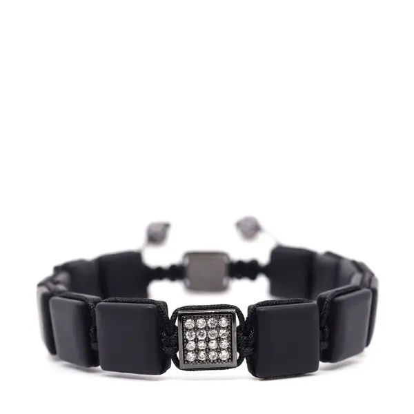 Shar Oke Black / White Black Onyx Square Bracelet