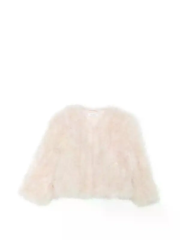LISKA Feather-trim Jacket - Neutrals
