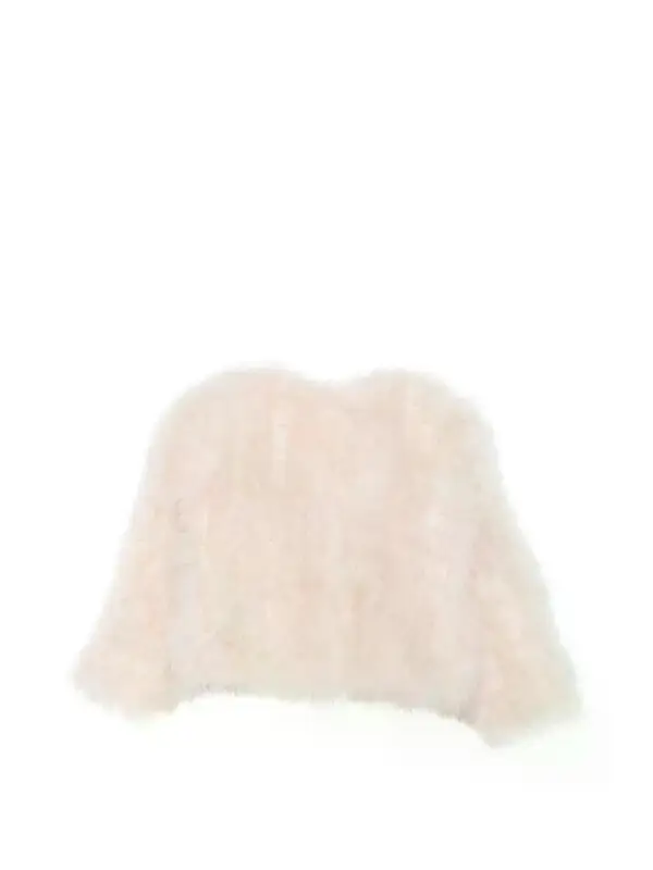 LISKA Feather Trim Jacket - Neutrals