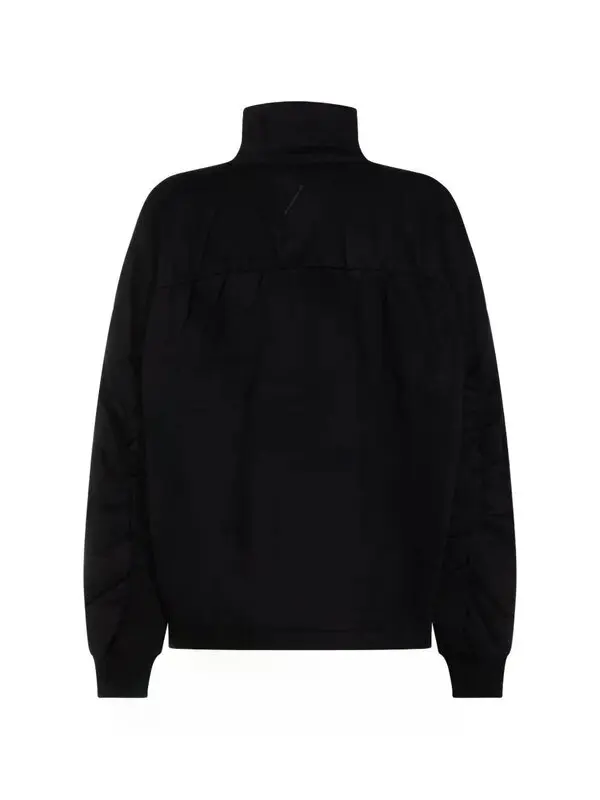 THOM KROM Half-zip Ruched-sleeve Sweater
