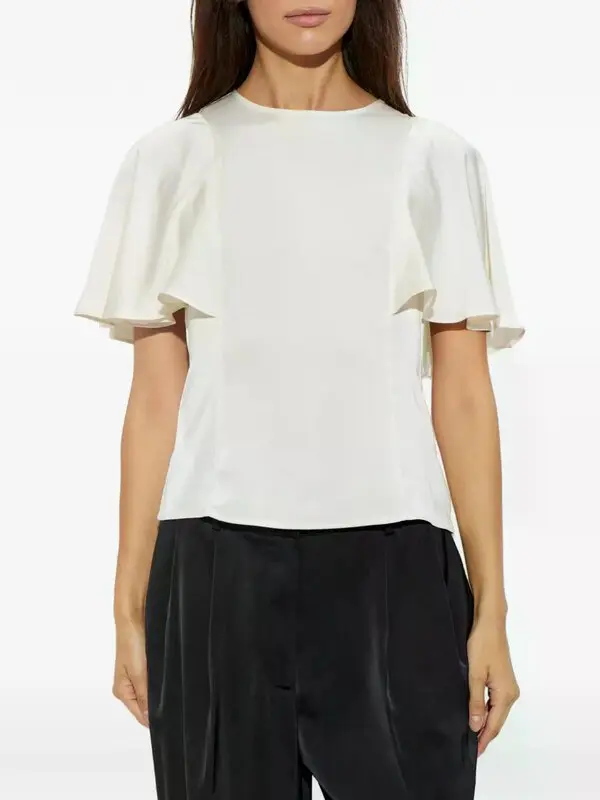 Michael Kors Cape Sleeve Satin Blouse - Neutrals