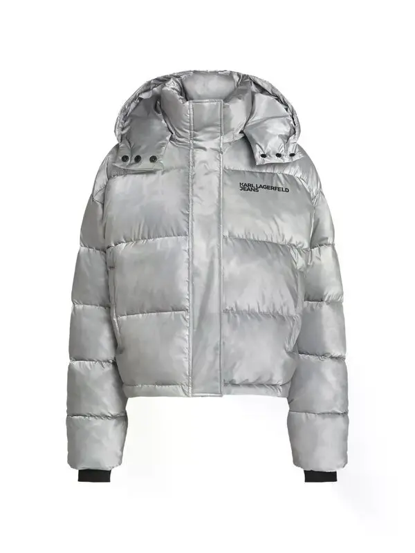 Karl Lagerfeld Cropped Puffer Jacket - Silver