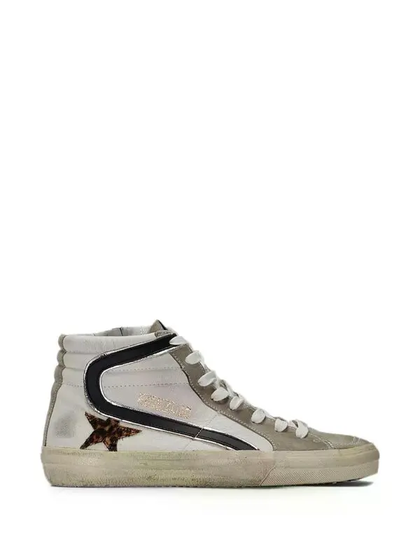 GOLDEN GOOSE Slide Leopard-print Sneakers - White