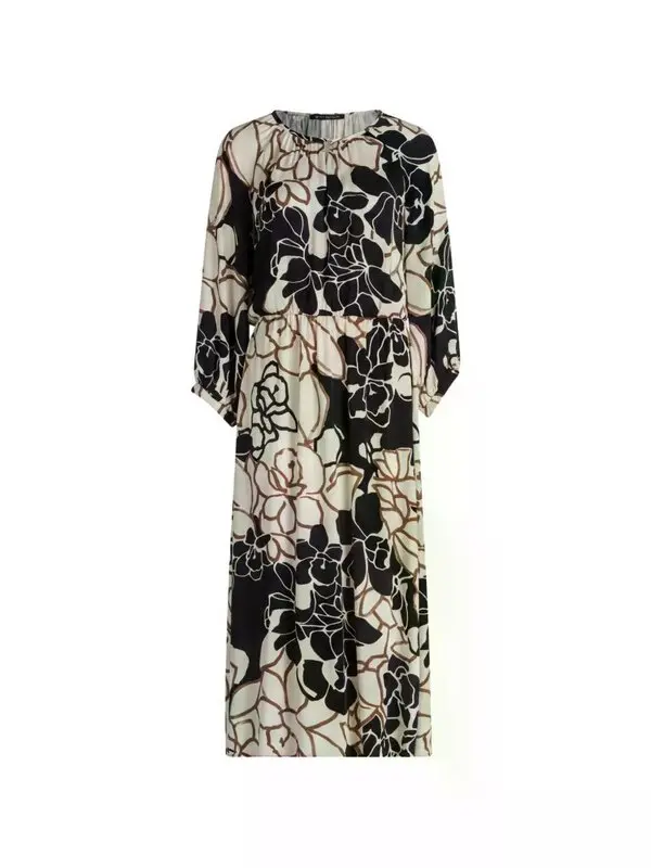 BETTY BARCLAY Floral-print Long-sleeve Maxi Dress - Neutrals