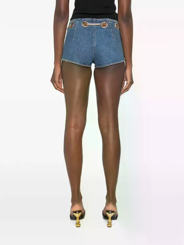 Cult Gaia Baba Chain-belt Denim Shorts