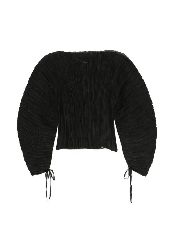 Cult Gaia Bega Plissé-effect Balloon-sleeve Top