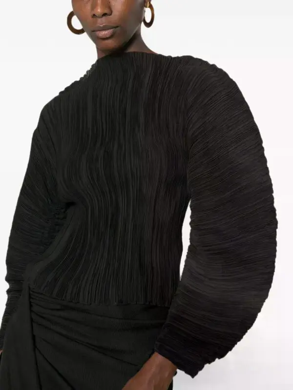 Cult Gaia Bega Plissé-effect Balloon-sleeve Top