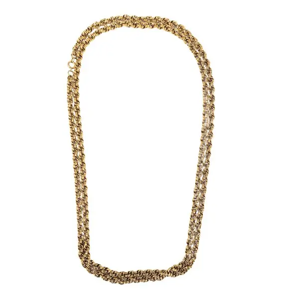 MADISON MAISON Vintage 70s Long Link Chain Necklace - Gold