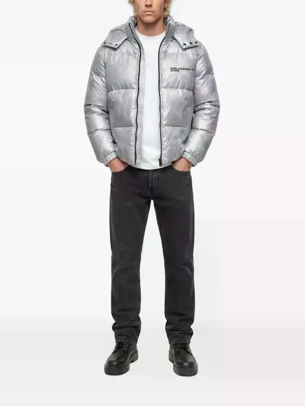 Karl Lagerfeld Padded Puffer Jacket - Silver