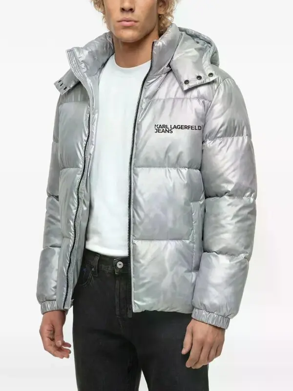 Karl Lagerfeld Padded Puffer Jacket - Silver
