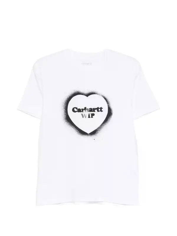 Carhartt Work In Progress Spray Heart Logo T-shirt - White