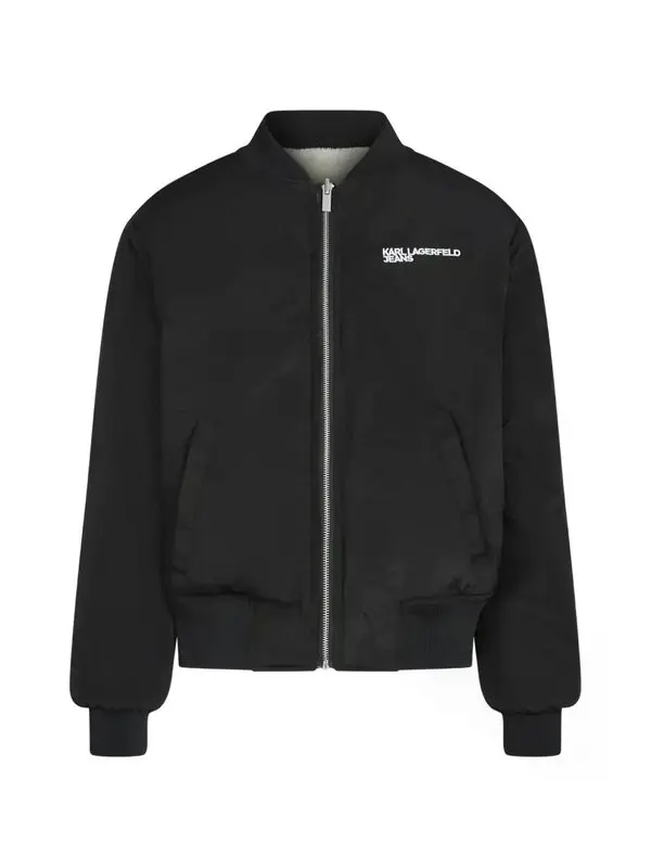 Karl Lagerfeld Reversible Bomber Jacket - Neutrals