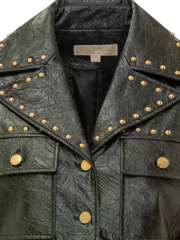 Michael Kors Crinkled Studded Jacket