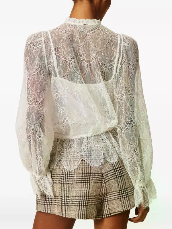 TWINSET Lace-overlay Drawstring Blouse
