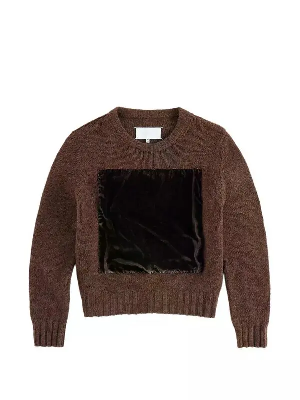 MAISON MARGIELA Velvet Patchwork Sweater - Brown
