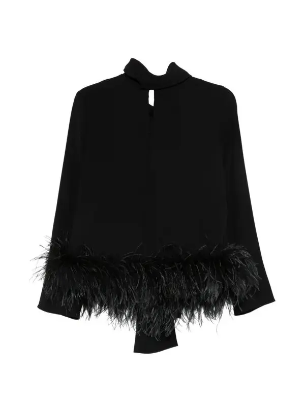 P.a.r.o.s.h Feather-trim Pussy-bow Blouse