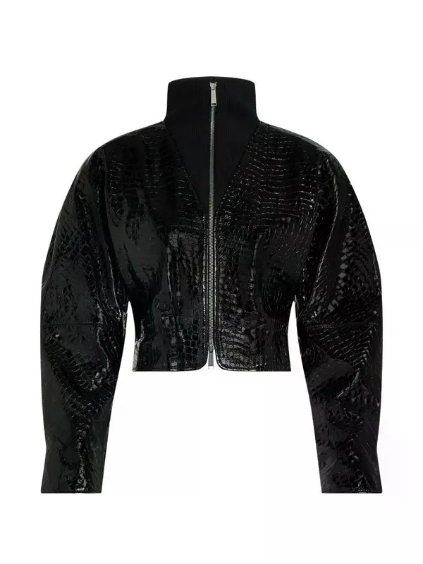 Karl Lagerfeld Karl Studio Croc Leather Jacket