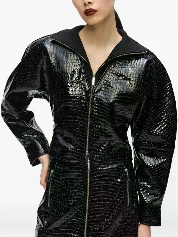 Karl Lagerfeld Karl Studio Croc Leather Jacket