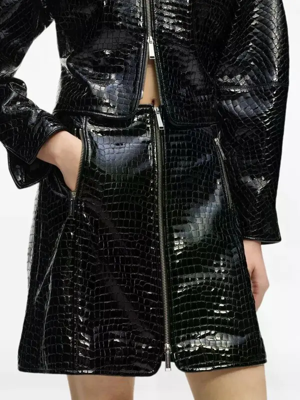 Karl Lagerfeld Karl Studio Croc Leather Skirt