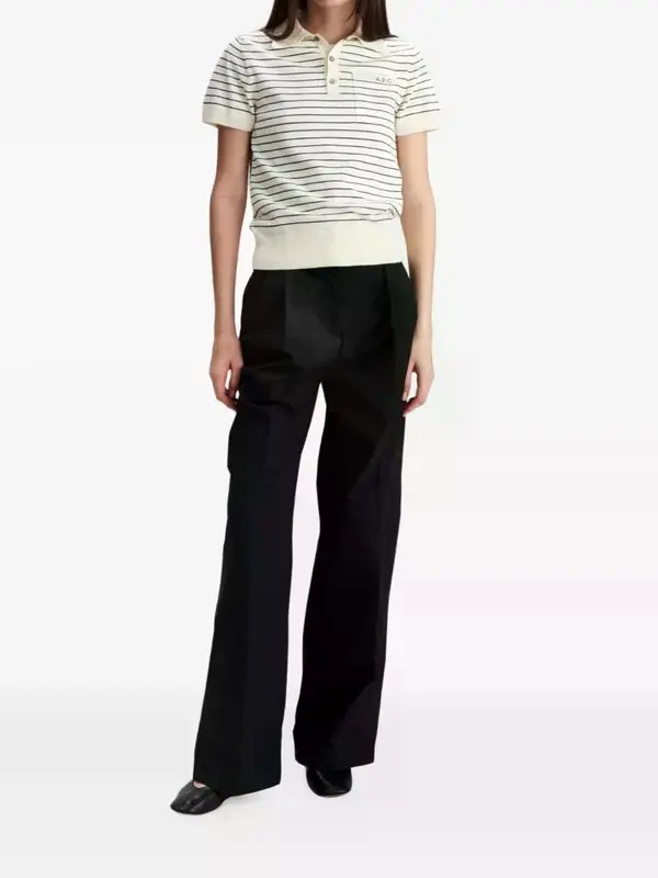 A.p.c. Fitted Striped Ecru Polo