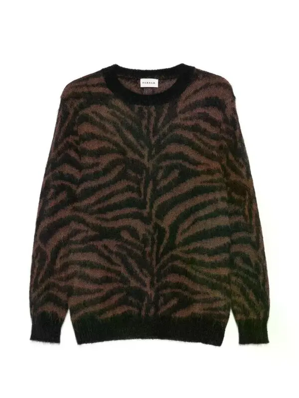 P.a.r.o.s.h Zebra Pattern Crew Neck Sweater