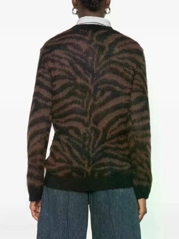 P.a.r.o.s.h Zebra Pattern Crew Neck Sweater