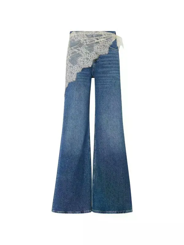 Liu Jo High Waist Flare Jeans With Lace Detail