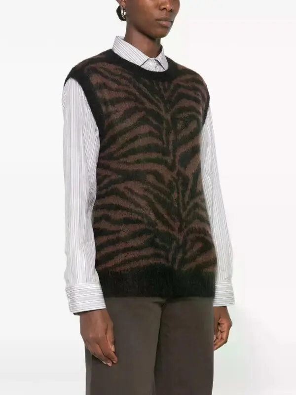 P.a.r.o.s.h Zebra-pattern Knitted Vest