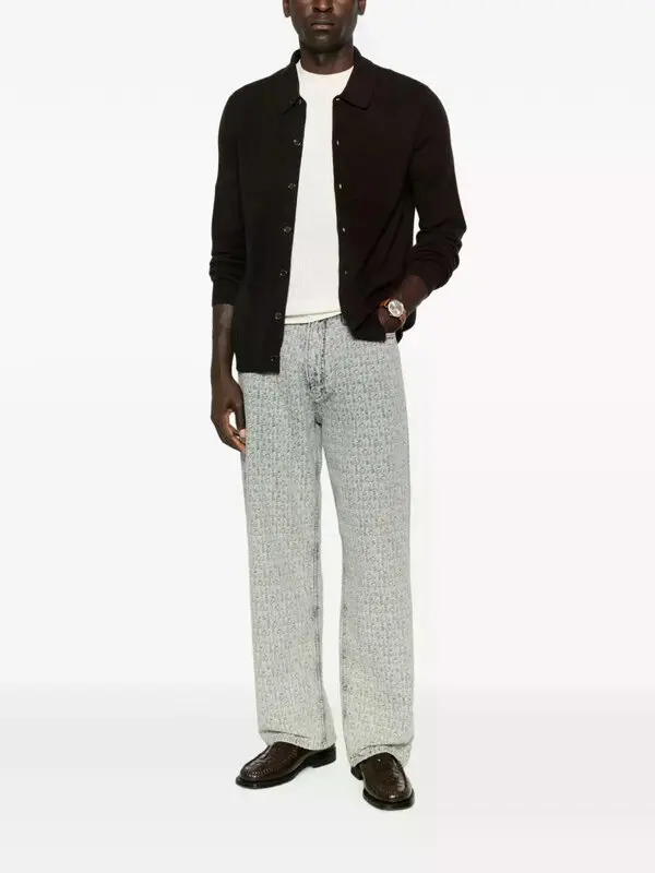 Eric Bompard Jersey-knit Shirt-collar Cardigan