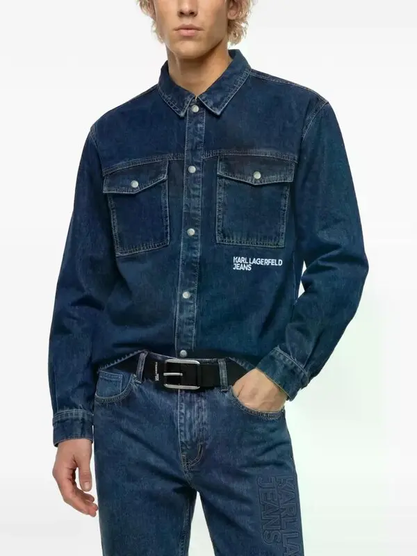 Karl Lagerfeld Logo Denim Overshirt