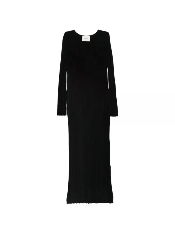 LISA YANG Ribbed-knit Long-sleeve Maxi Dress - Black