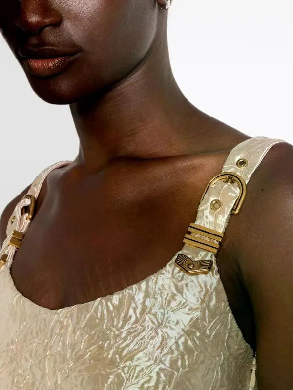 Versace Crushed Buckle-detail Mini Dress