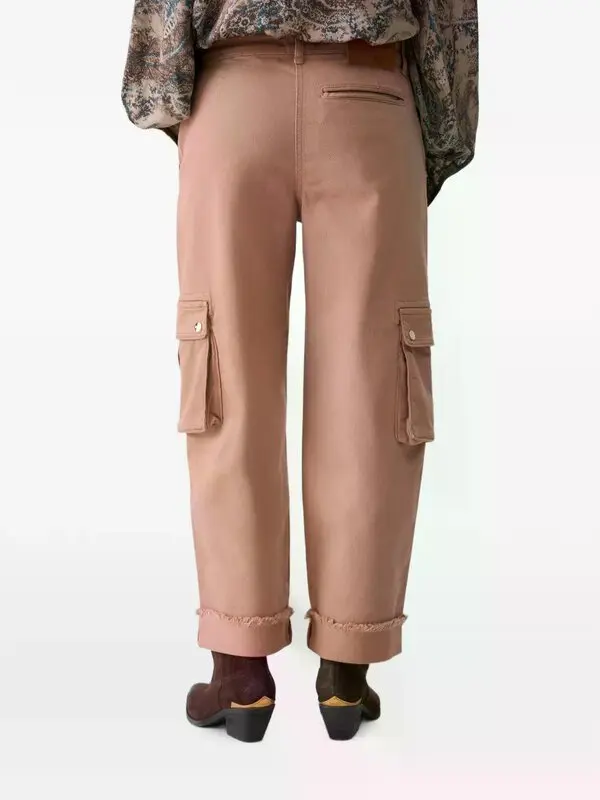 Liu Jo Cotton Cargo Pants With Multiple Pockets - Pink