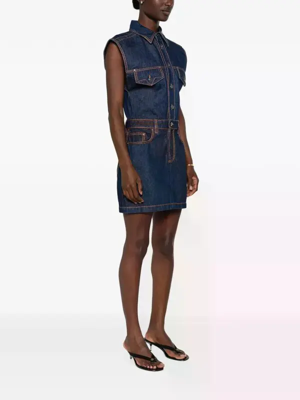 Versace Embroidered Denim Mini Dress