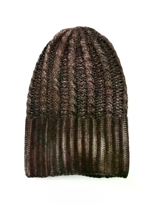 Avant Toi Cable-knit Ribbed Beanie Hat