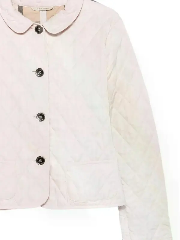 Burberry 2010s Diamond-quilted Peter Pan Collar Jacket