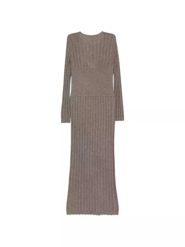 LISA YANG Ribbed-knit Long-sleeve Maxi Dress