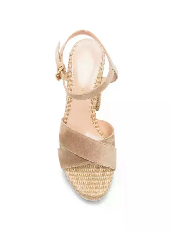 GIANVITO ROSSI Suede Crossover-strap Sandals