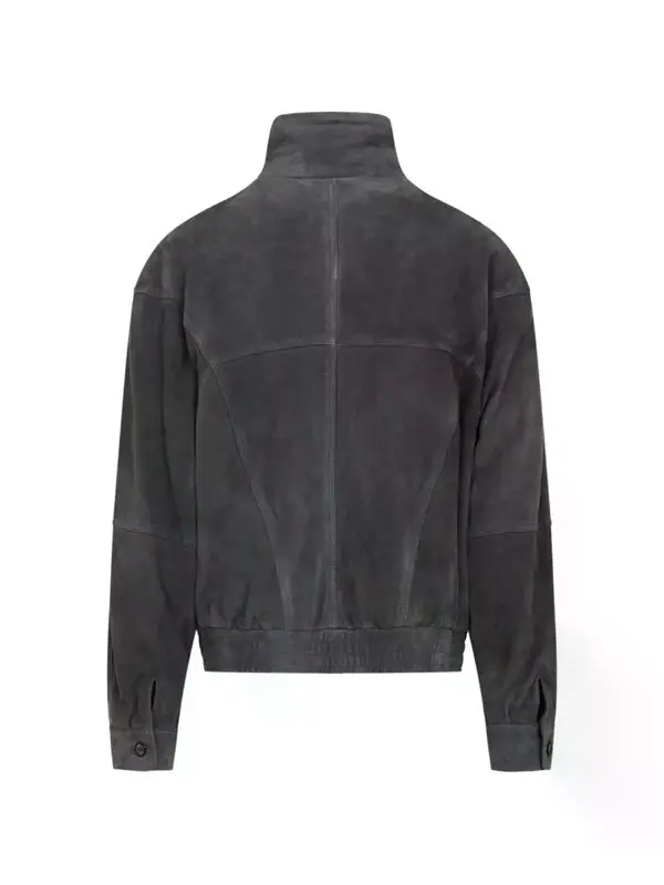 Giorgio Armani Suede-finish Button-up Leather Jacket