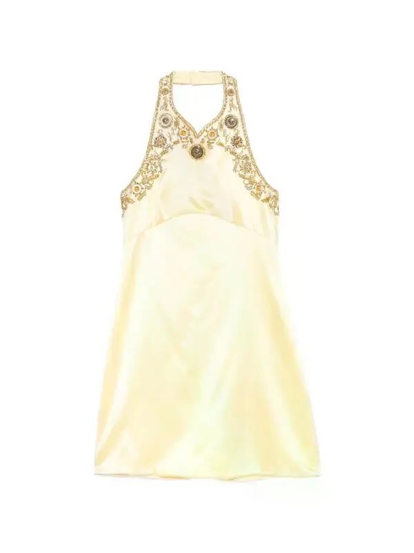 Versace Embellished Mini Dress - Yellow