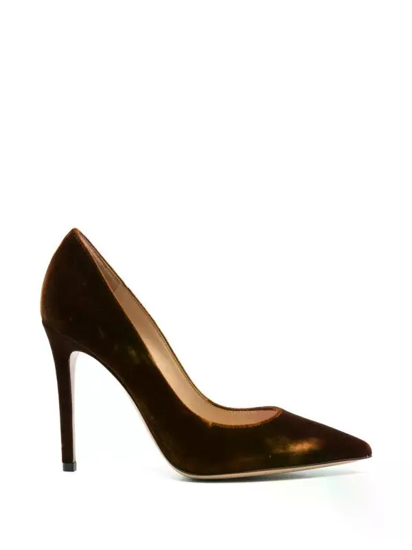 GIANVITO ROSSI Pointed-toe Velvet Pumps - Brown